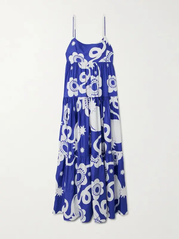Borgo De Nor Merle Floral-print Maxi Dress - Blue