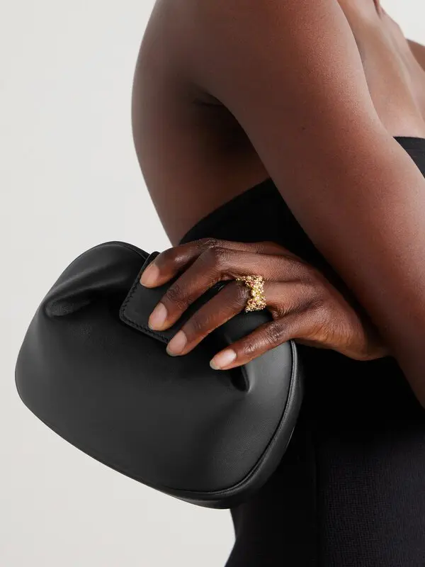 Gabriela Hearst Soft Demi Leather Clutch - Black