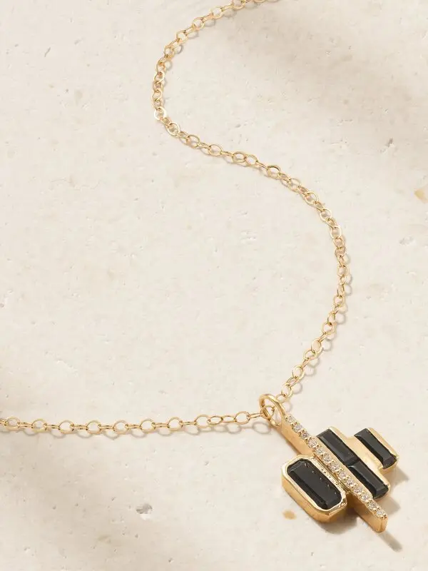 MELISSA JOY MANNING Cityscape 14-karat Recycled Spinel And Diamond Necklace - Gold