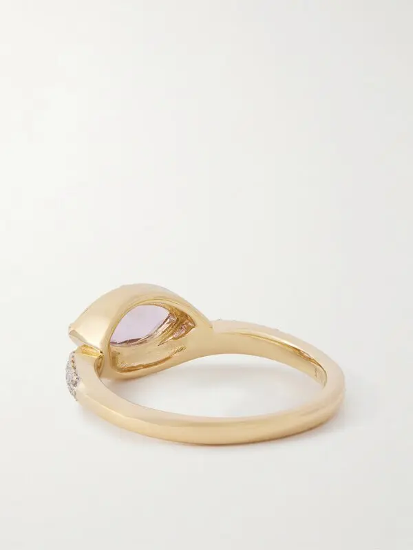 STONE AND STRAND Lavender Haze 14-karat Amethyst And Diamond Ring