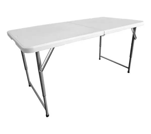 TECHNI MOBILI Techni Home 4' Granite White Adjustable Height Olding Table - One-color