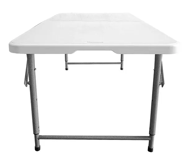 TECHNI MOBILI Techni Home 4' Granite White Adjustable Height Olding Table