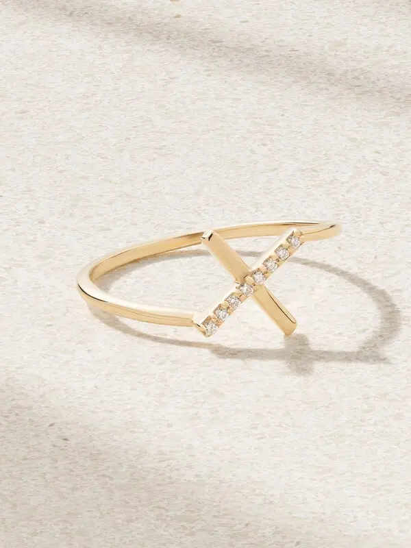 MELISSA JOY MANNING X Marks The Spot 14-karat Recycled Diamond Ring - Gold