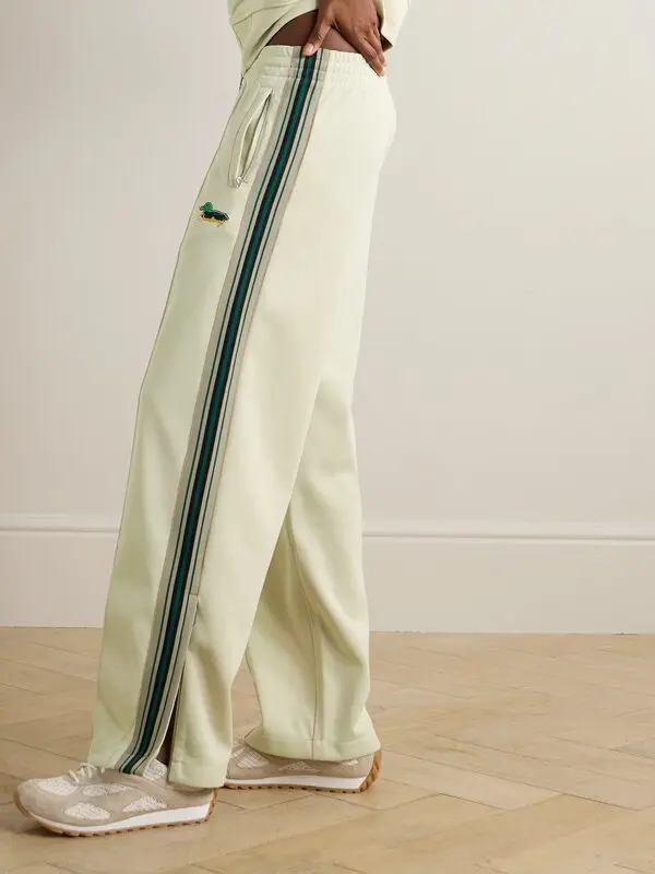 Burberry Embroidered Striped Jersey Track Pants