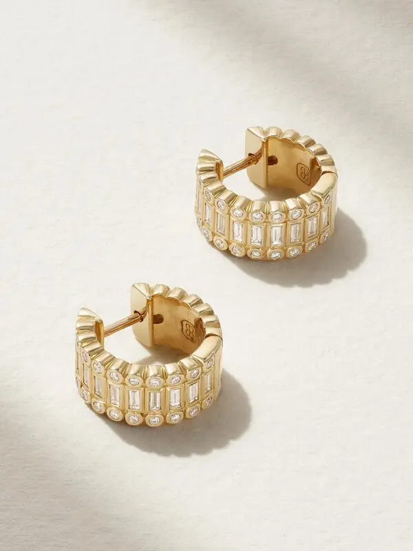 SYDNEY EVAN 14-karat Diamond Hoop Earrings - Gold