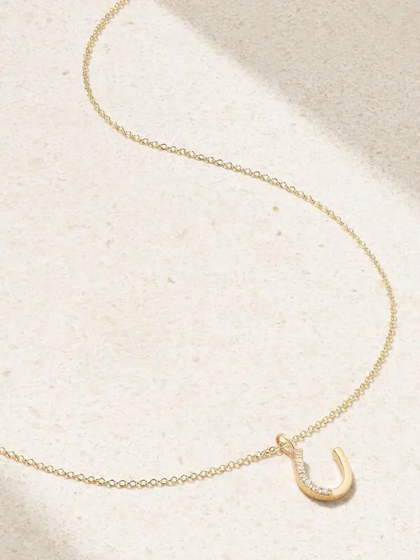 MELISSA JOY MANNING 14-karat Recycled And Diamond Horseshoe Necklace - Gold