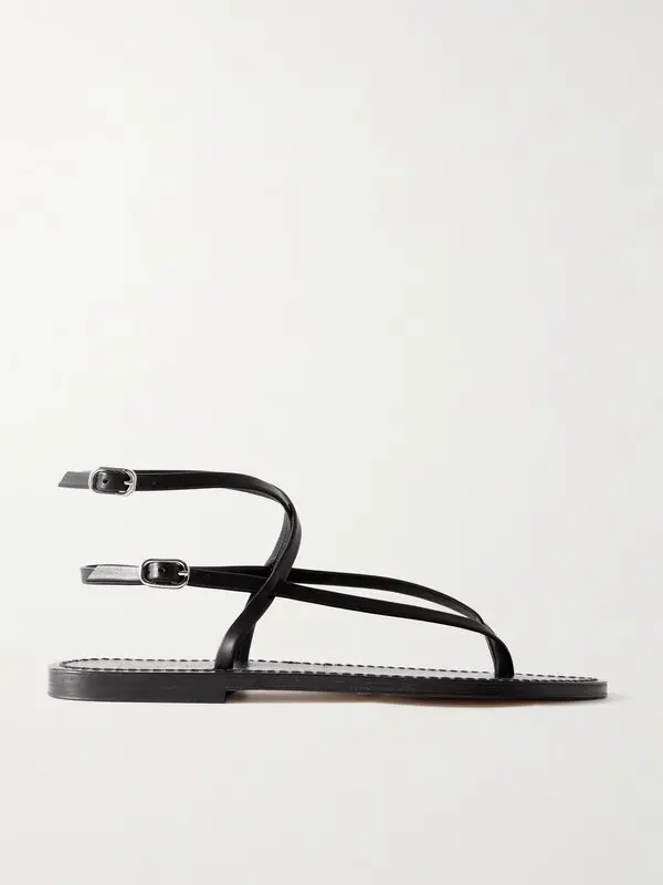 K.JACQUES Abako Leather Sandals - Black