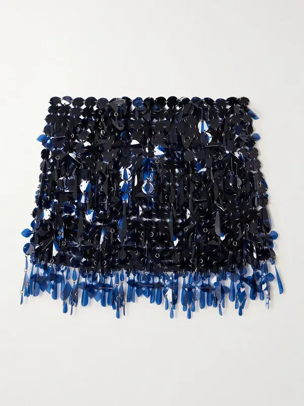 Rabanne Assemblage Sequined Mini Skirt - Blue