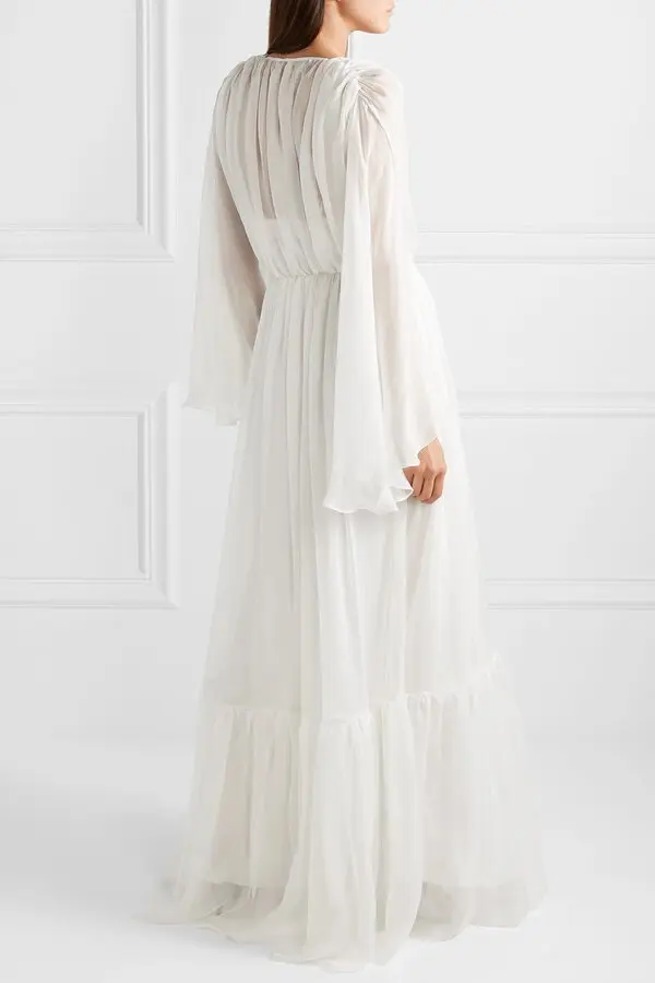 RASARIO Ruffled Silk-chiffon Jacket