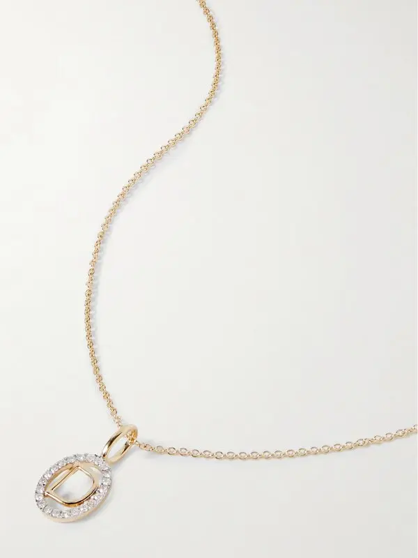 STONE AND STRAND 10-karat Diamond Initial Necklace