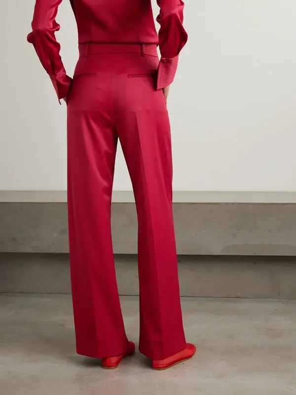 Another Tomorrow Wool-blend Wide-leg Trousers