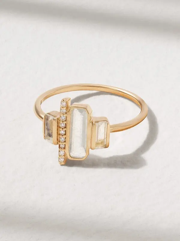 MELISSA JOY MANNING Cityscape 14-karat Recycled Aquamarine And Diamond Ring - Gold