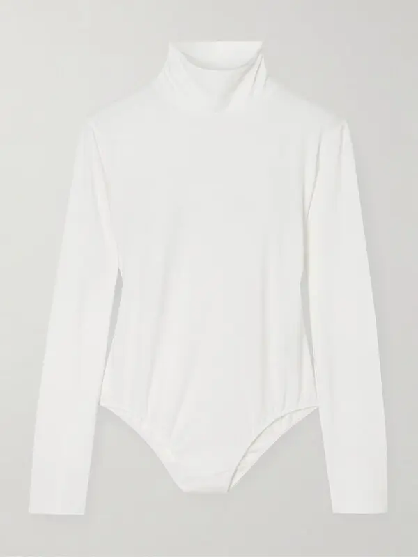 Another Tomorrow Stretch-cotton And Lyocell-blend Jersey Turtleneck Bodysuit