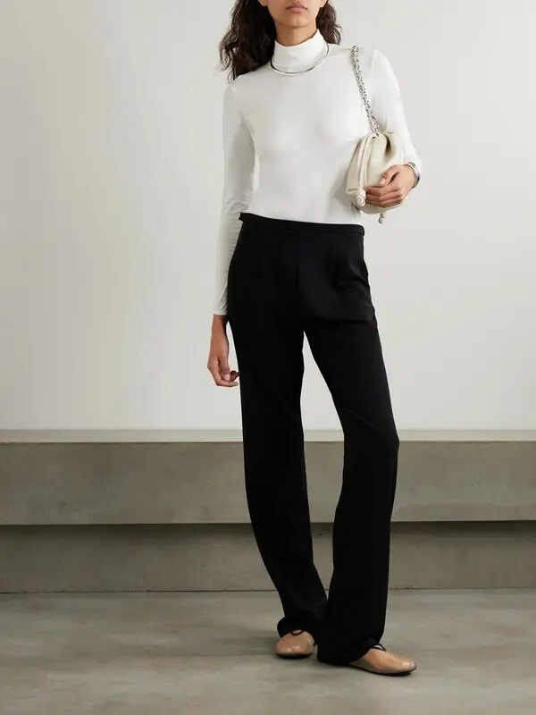 Another Tomorrow Stretch-cotton And Lyocell-blend Jersey Turtleneck Bodysuit