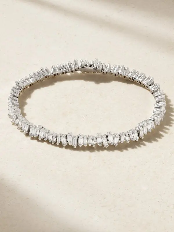 SUZANNE KALAN 18-karat White Diamond Tennis Bracelet - Gold