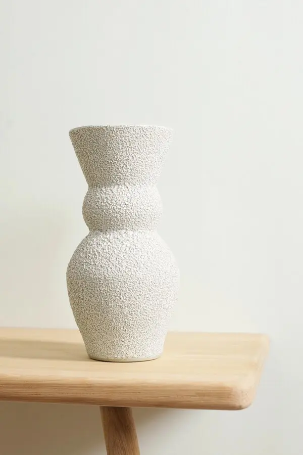 MARLOE MARLOE Net Sustain Lucie Glazed Ceramic Vase - Neutrals