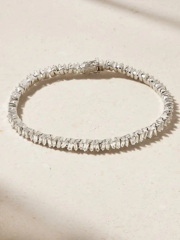 SUZANNE KALAN 18-karat White Diamond Tennis Bracelet - Gold