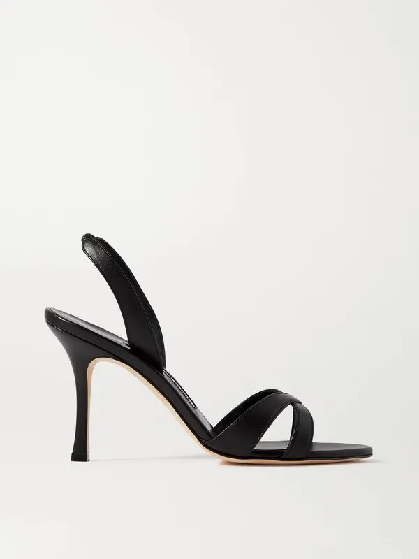 Manolo Blahnik Callasli 90 Leather Slingback Sandals