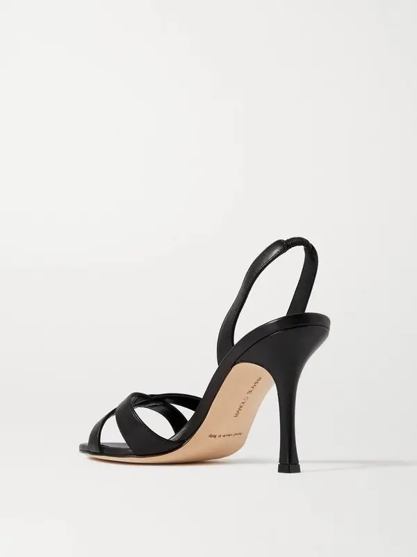 Manolo Blahnik Callasli 90 Leather Slingback Sandals