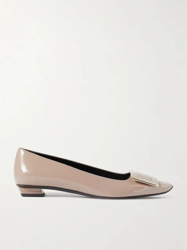 ROGER VIVIER Belle Vivier Patent Leather Ballet Flats With Buckle Detail