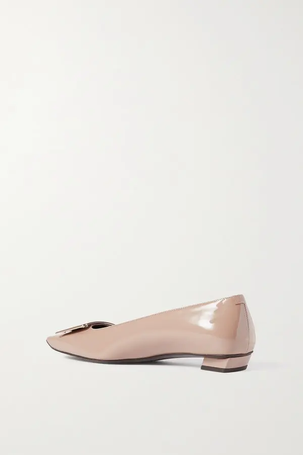 ROGER VIVIER Belle Vivier Patent Leather Ballet Flats With Buckle Detail