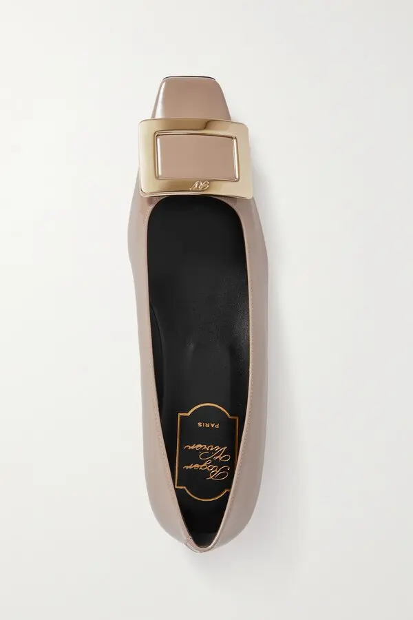 ROGER VIVIER Belle Vivier Patent Leather Ballet Flats With Buckle Detail