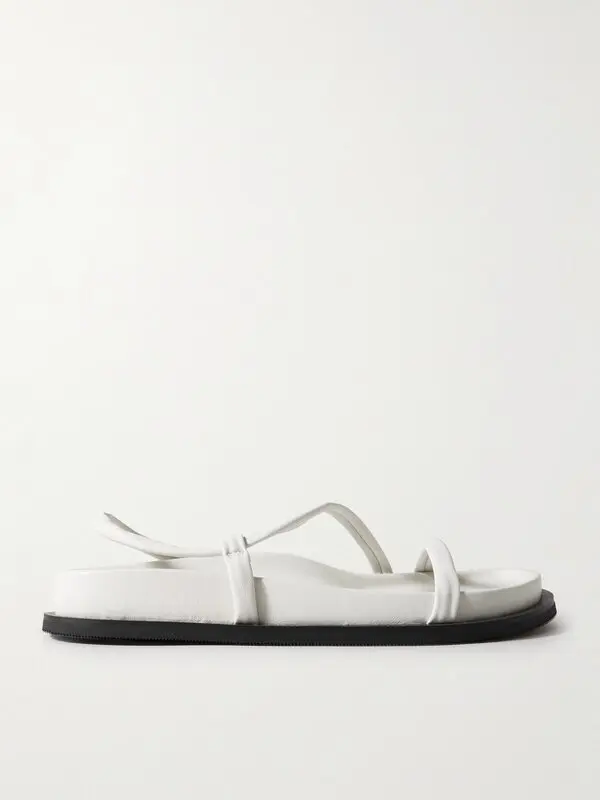 ST. AGNI Twist Leather Slingback Sandals