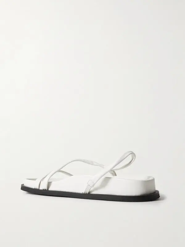 ST. AGNI Twist Leather Slingback Sandals