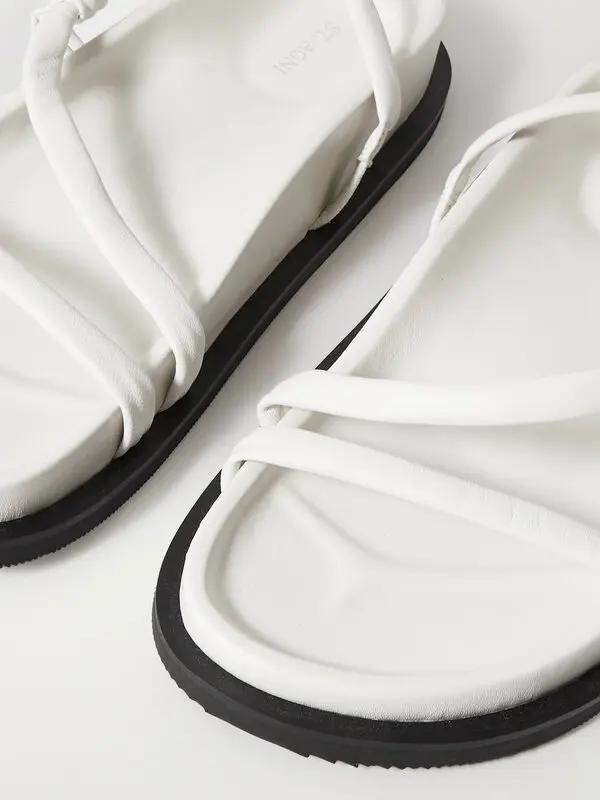 ST. AGNI Twist Leather Slingback Sandals
