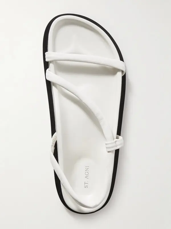 ST. AGNI Twist Leather Slingback Sandals