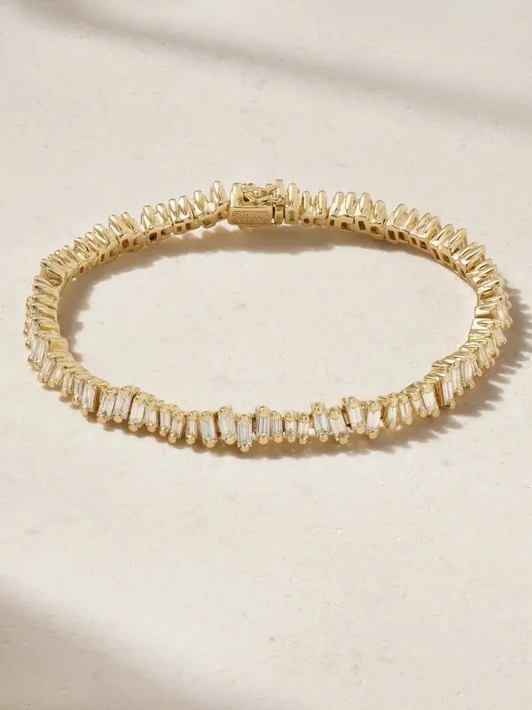 SUZANNE KALAN 18-karat Diamond Tennis Bracelet - Gold