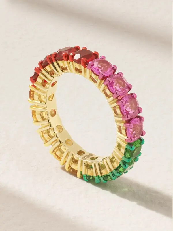 Yvonne Léon Alliance Rivière 9-karat Citrine And Crystal Ring - Gold