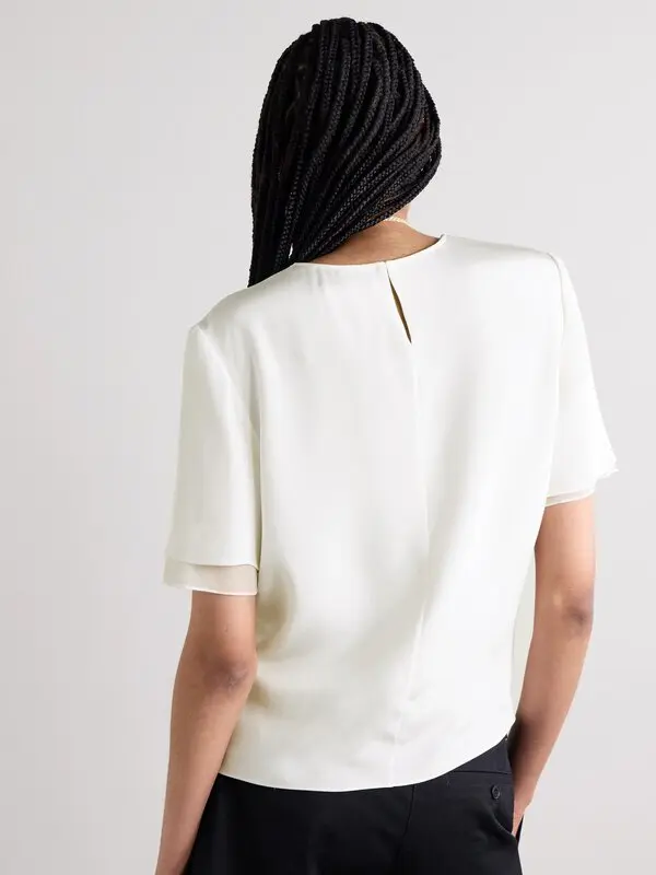 PETER DO Slash Silk And Chiffon T-shirt