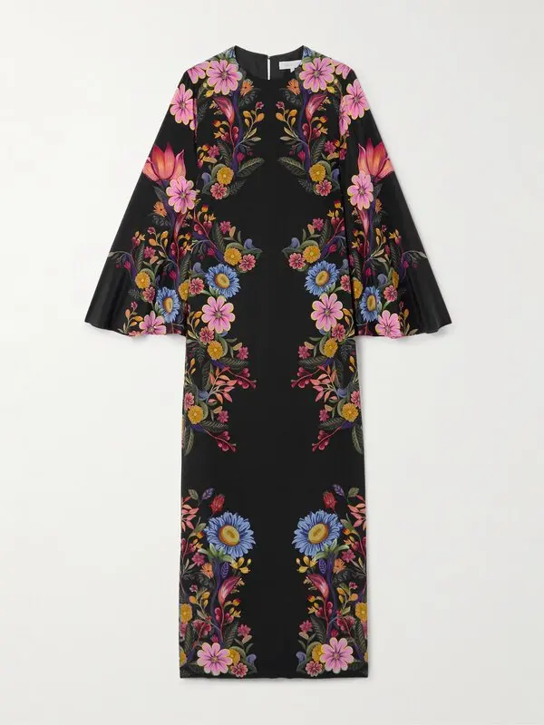 Borgo De Nor Finley Floral-printed Maxi Dress - Black