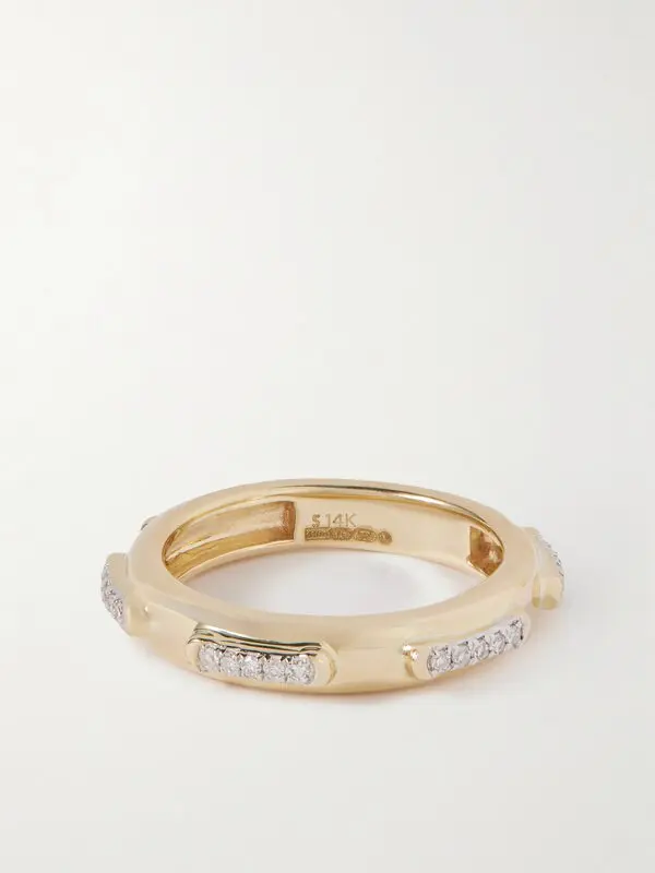 STONE AND STRAND 14-karat Diamond Band Ring - Gold