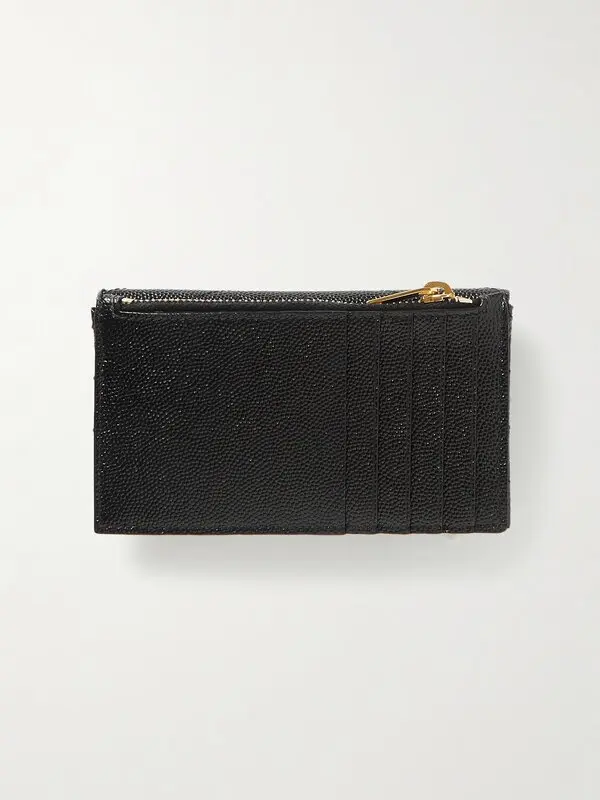 Saint Laurent Monogramme Quilted Textured-leather Wallet - Black