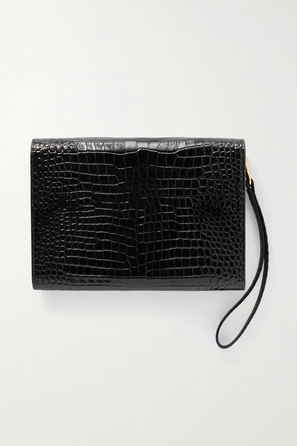 Saint Laurent Cassandre Croc-effect Pouch