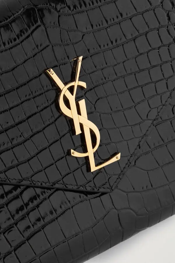 Saint Laurent Cassandre Croc-effect Pouch