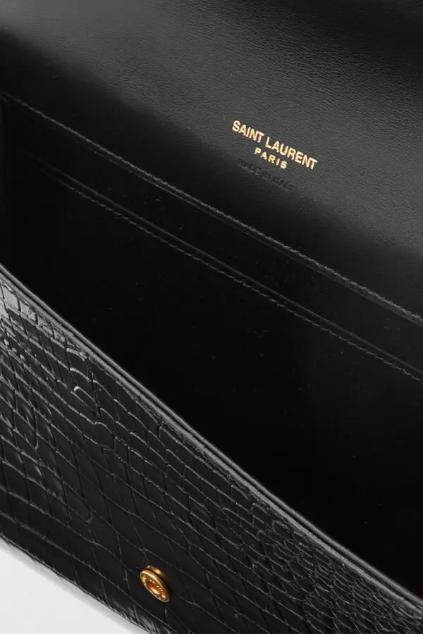 Saint Laurent Cassandre Croc-effect Pouch
