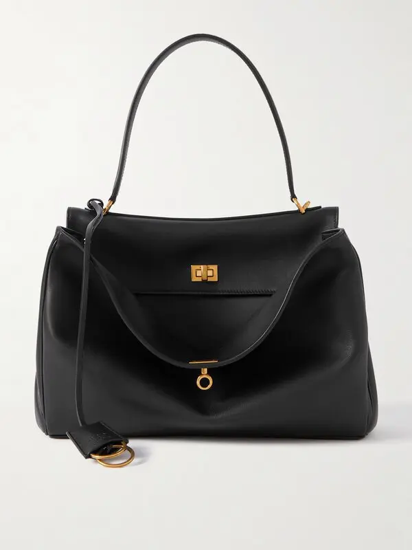 Balenciaga Rodeo Medium Leather Shoulder Bag - Black