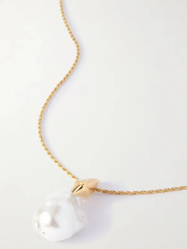 Bottega Veneta Gold-tone Pearl Necklace - White