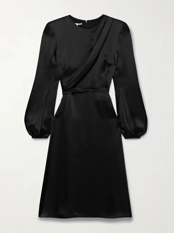 Stella McCartney Draped Duchesse-satin Midi Dress