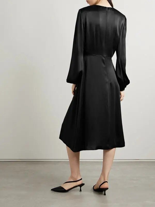 Stella McCartney Draped Duchesse-satin Midi Dress