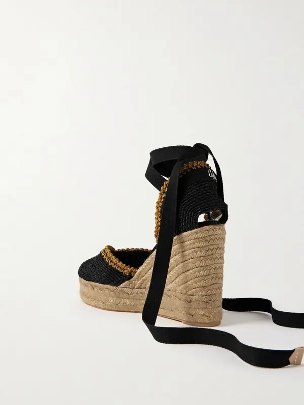 CastaÑer Couer 80 Lurex-trimmed Canvas Wedge Espadrilles
