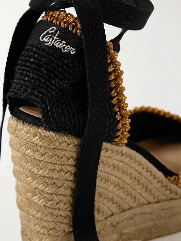 CastaÑer Couer 80 Lurex-trimmed Canvas Wedge Espadrilles