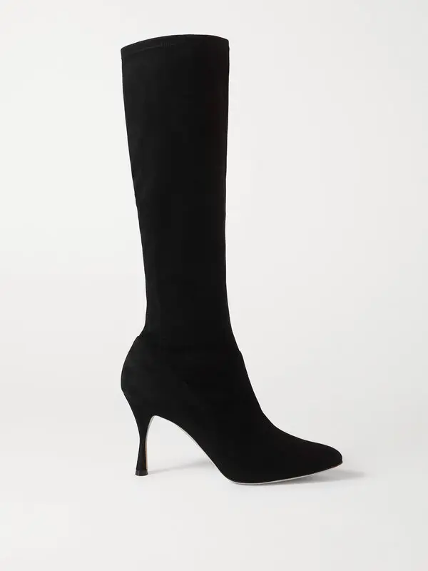 Manolo Blahnik Pamfilo 90 Stretch-suede Knee Boots
