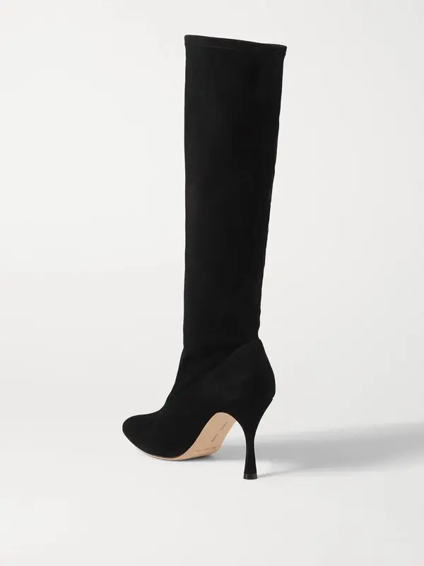 Manolo Blahnik Pamfilo 90 Stretch-suede Knee Boots