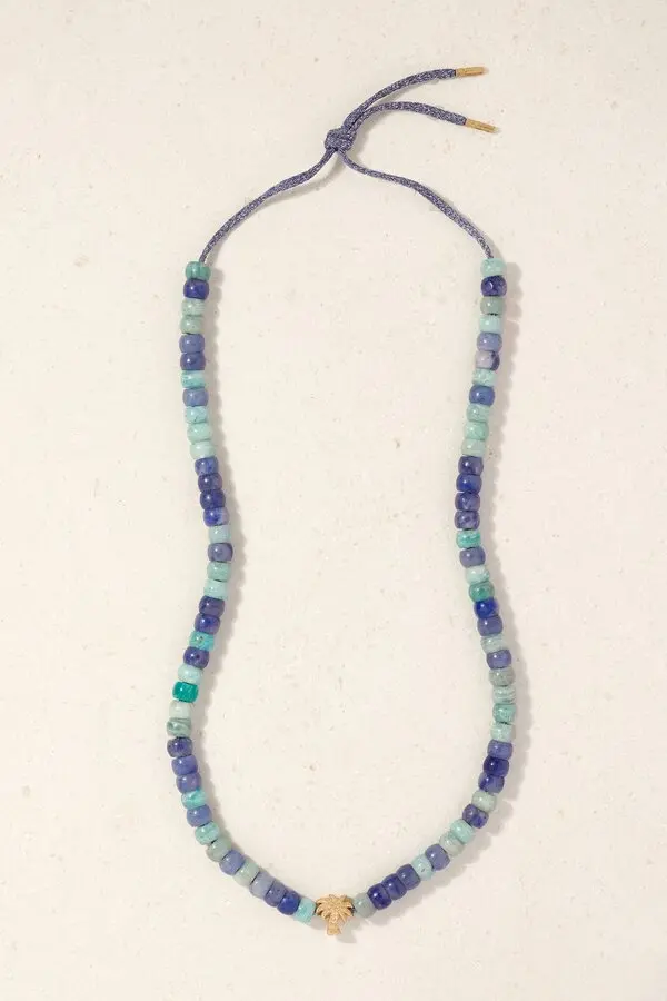 Carolina Bucci 18-karat Amazonite And Blue Agate Necklace - Gold