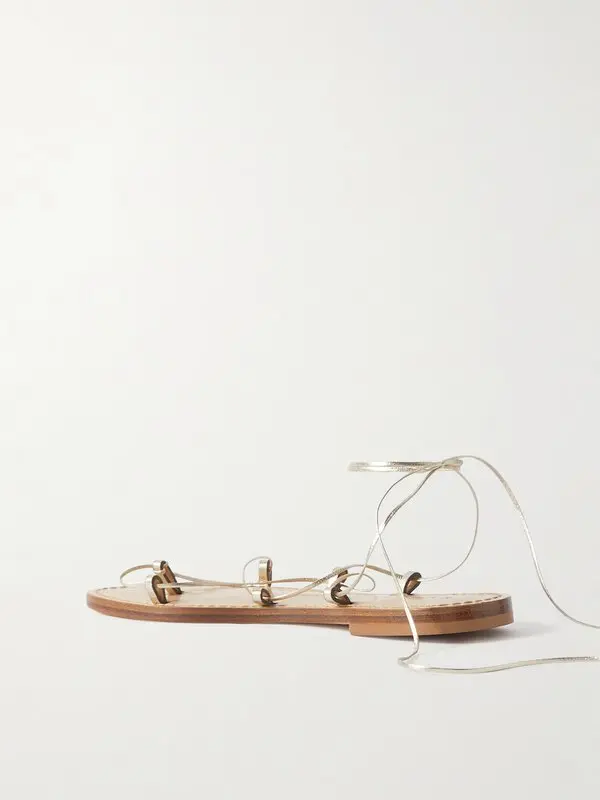 AMANU The Serengeti Metallic Leather Sandals