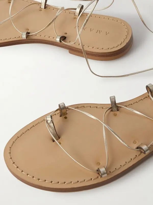AMANU The Serengeti Metallic Leather Sandals